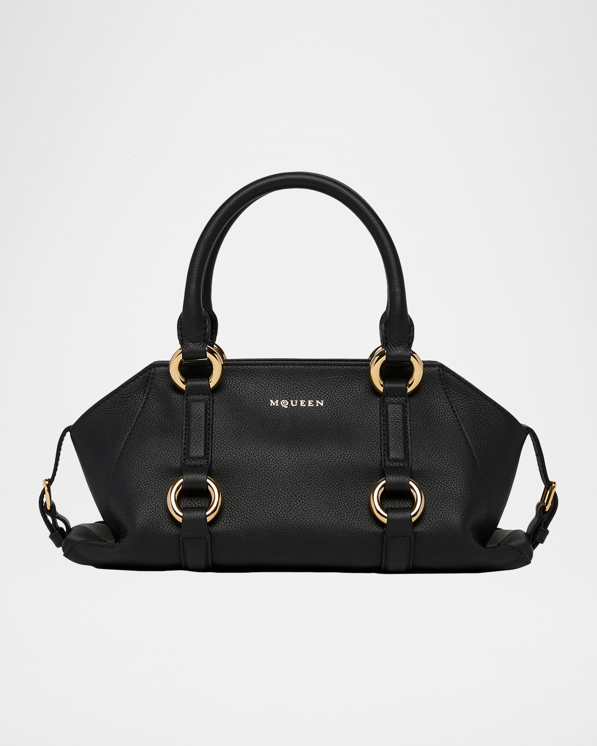 McQueen - Farringdon Small Elongated Calf Leather Crossbody Bag