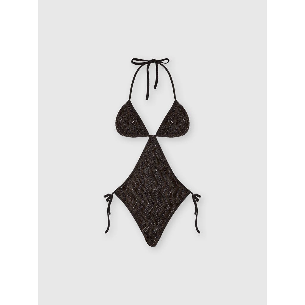 Missoni - Zigzag Mesh Trikini With Sequins