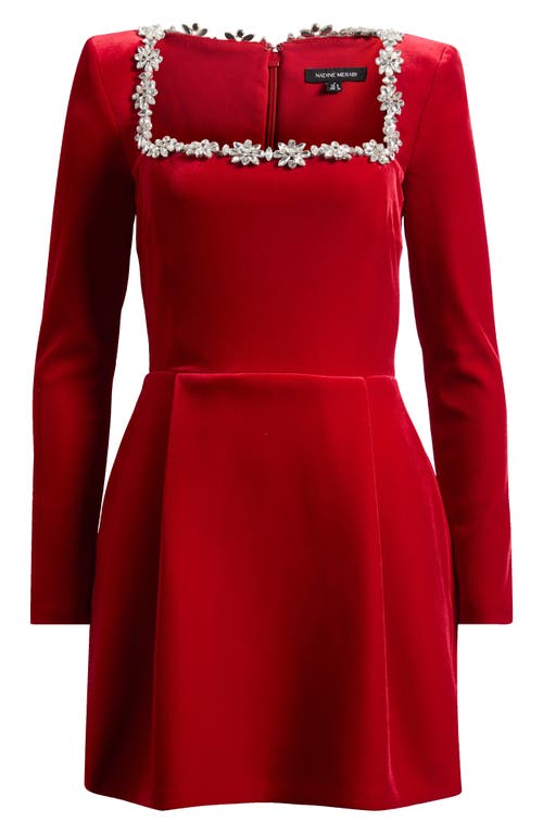 NADINE MERABI - Kimberly Rhinestone Velvet Dress