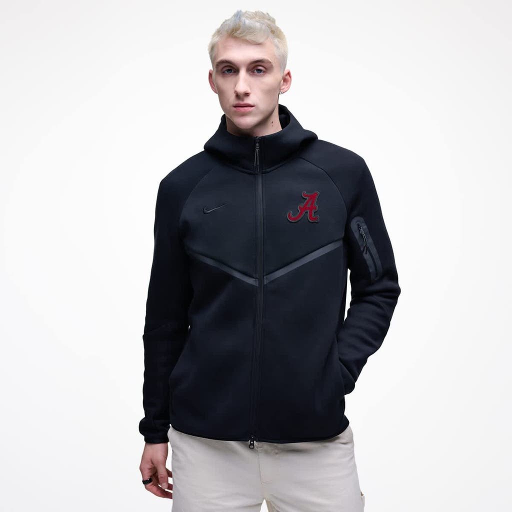 Nike - Men's Black Alabama Crimson Tide Tech Fleece Full-Zip Windrunner ...