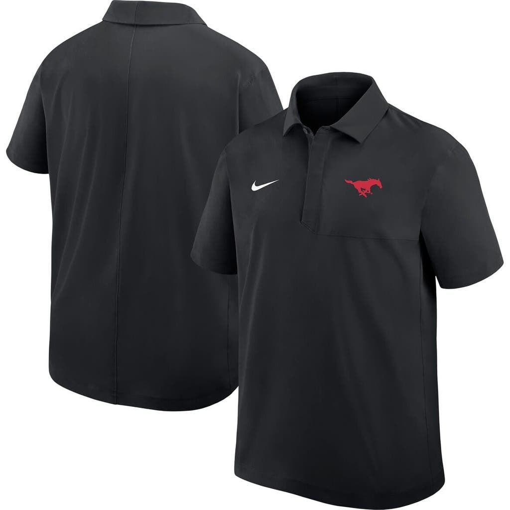 Nike - Men's Black SMU Mustangs 2025 Sideline Polo