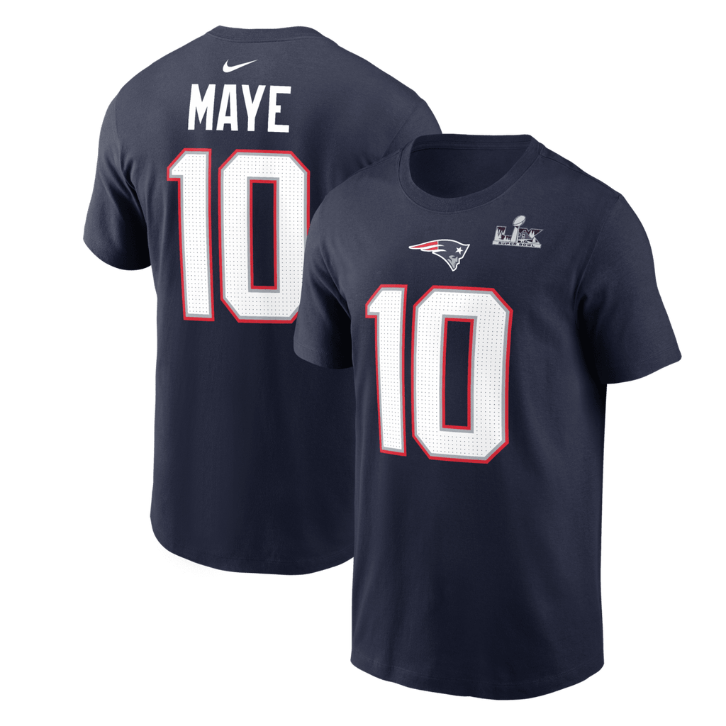 Nike - Men's Drake Maye Navy New England Patriots Super Bowl LX Patch ...