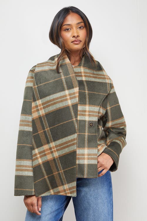 Oasis - Check Scarf Longline Jacket Coat
