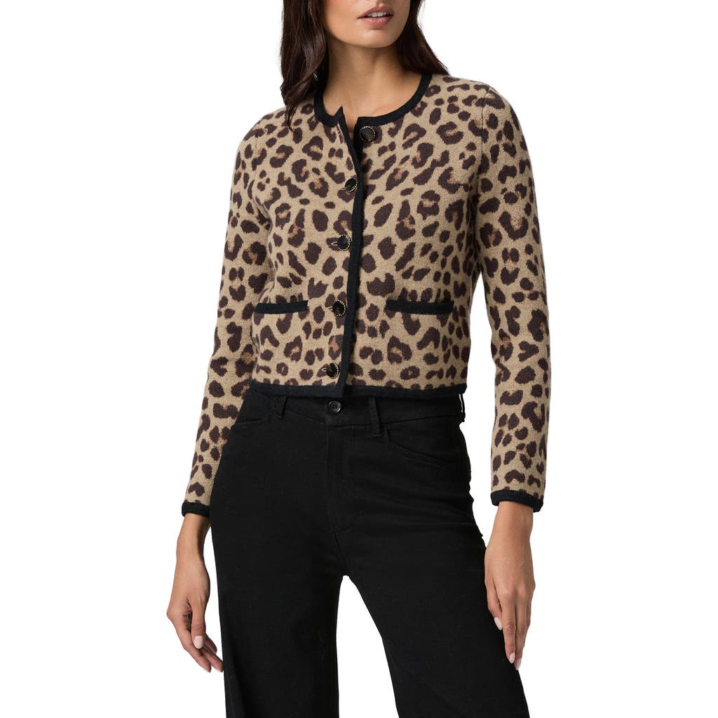 PAIGE - Oberon Leopard Spot Crop Merino Wool Cardigan