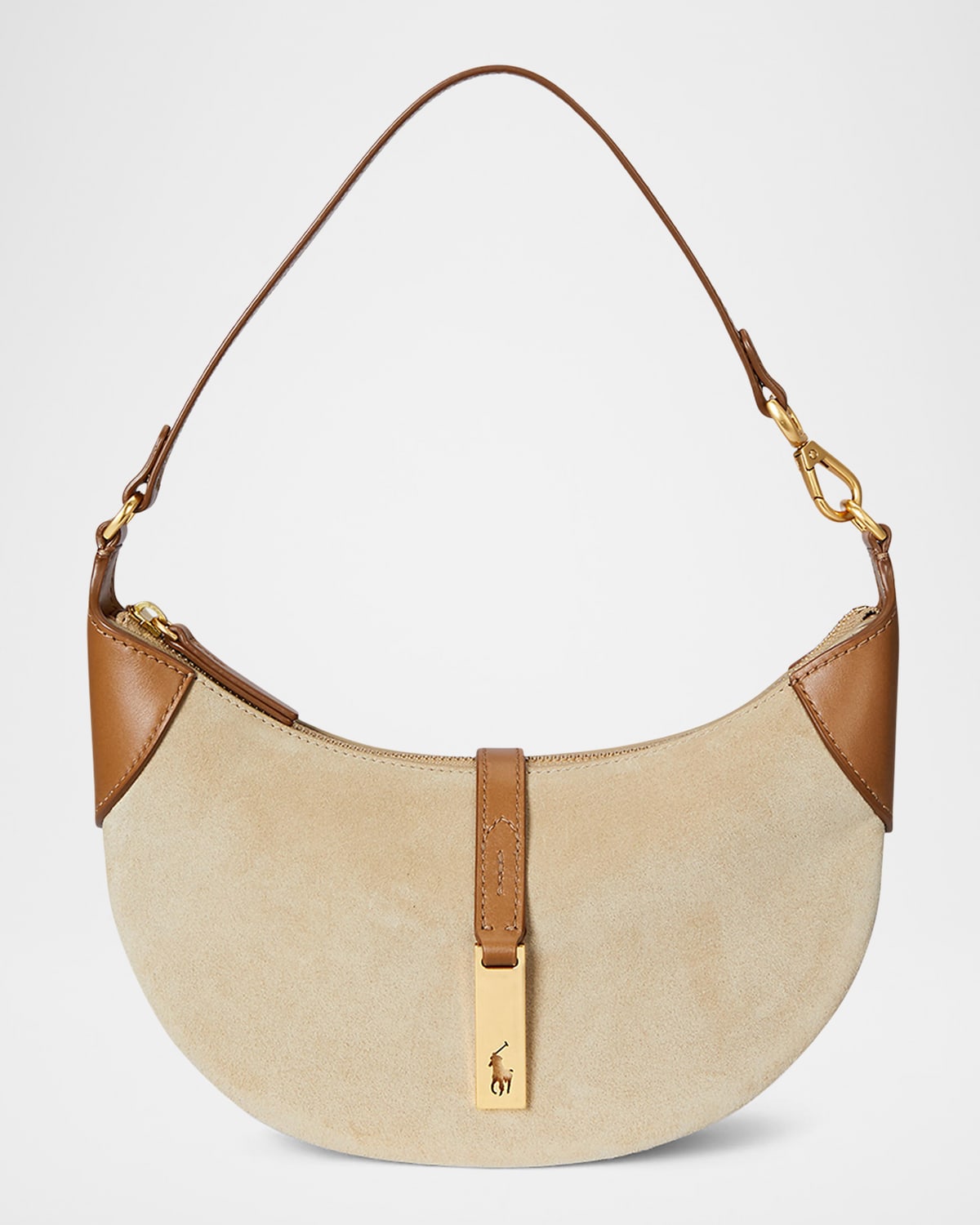 Polo Ralph Lauren - Polo ID Small Suede and Leather Shoulder Bag