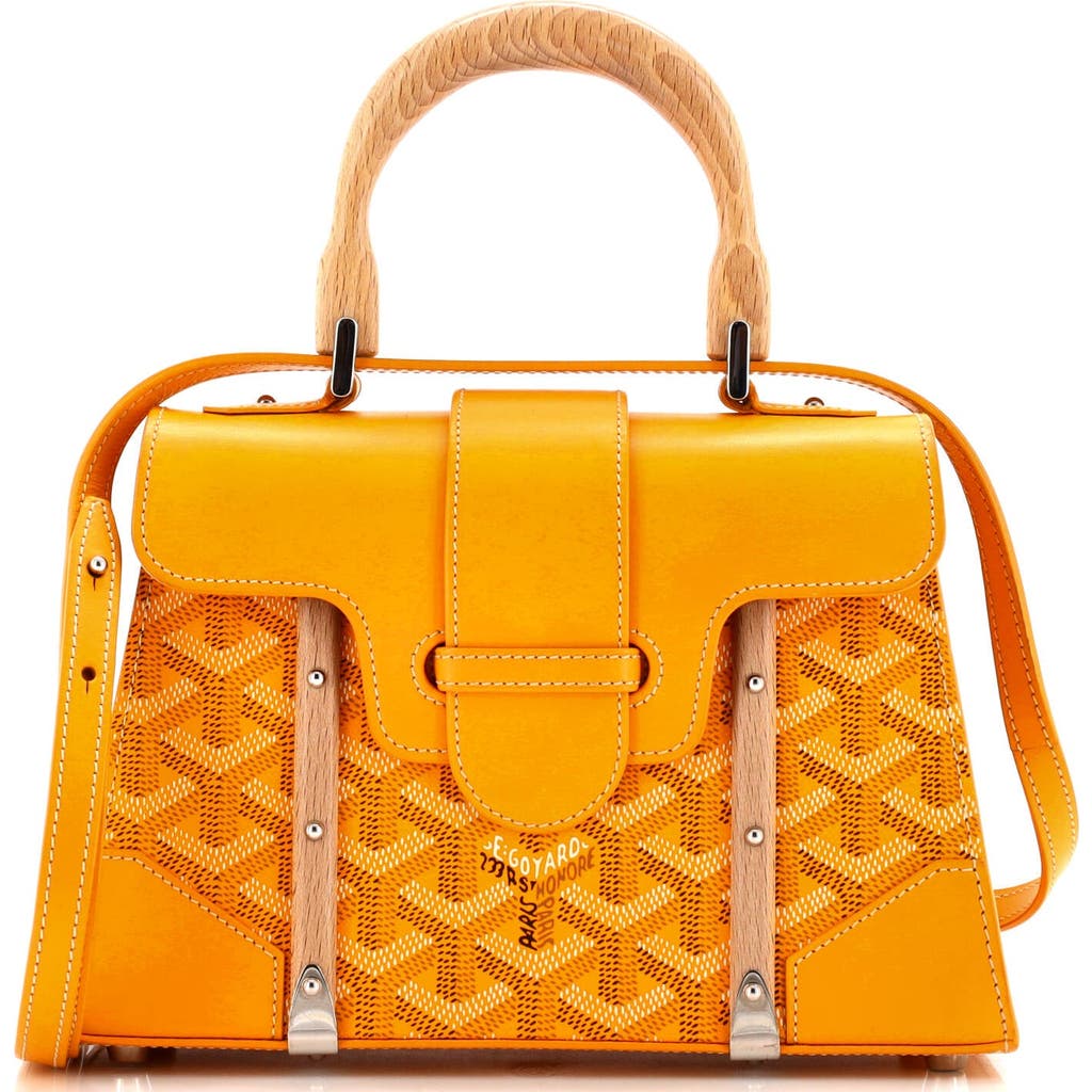 Pre-Owned Goyard - Structured Saigon Top Handle Bag Coated Canvas with ...