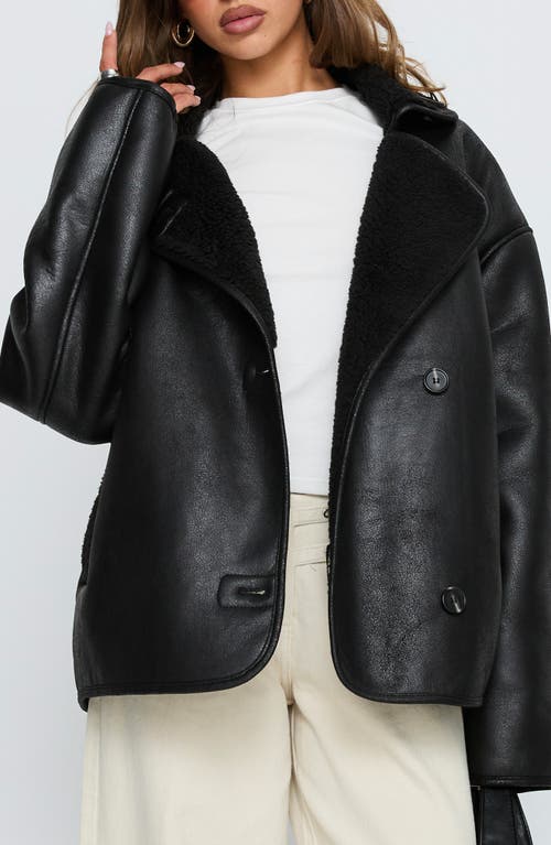 Princess Polly - Nunez Faux Shearling Lined Faux Leather Jacket
