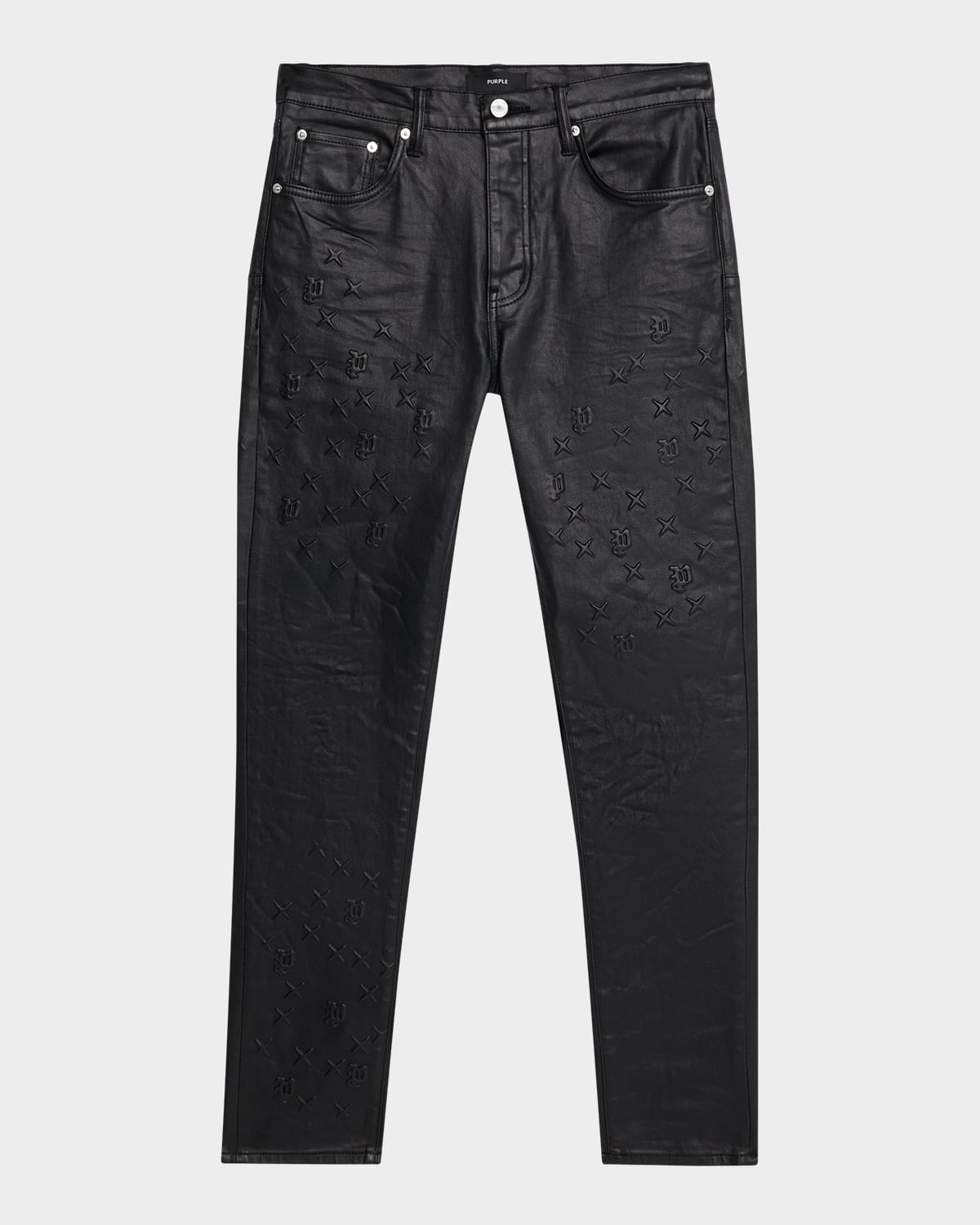 PURPLE - Men's Mono Embroidered Skinny Jeans