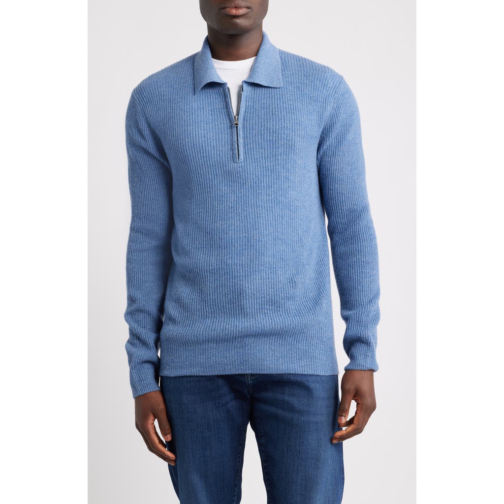 Rails - Monty Ribbed Merino Wool Quarter Zip Polo Sweater