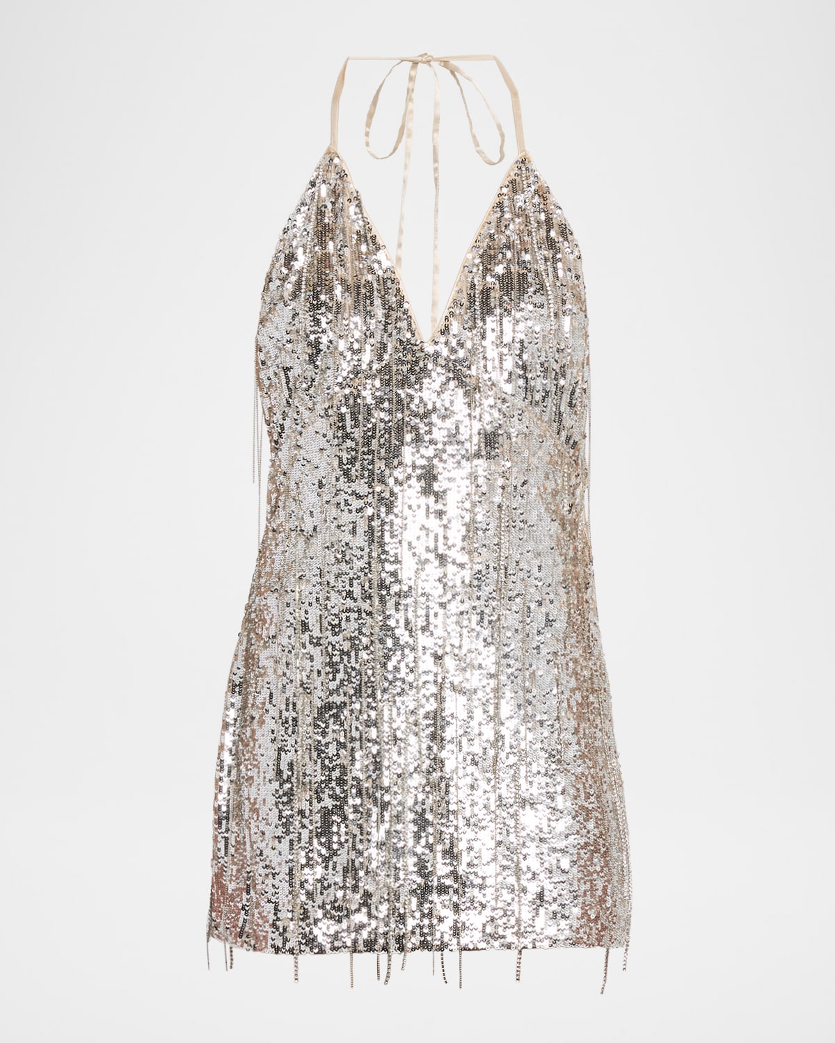 Ramy Brook - Annabelle Deep V-Neck Sequin Fringe Mini Dress