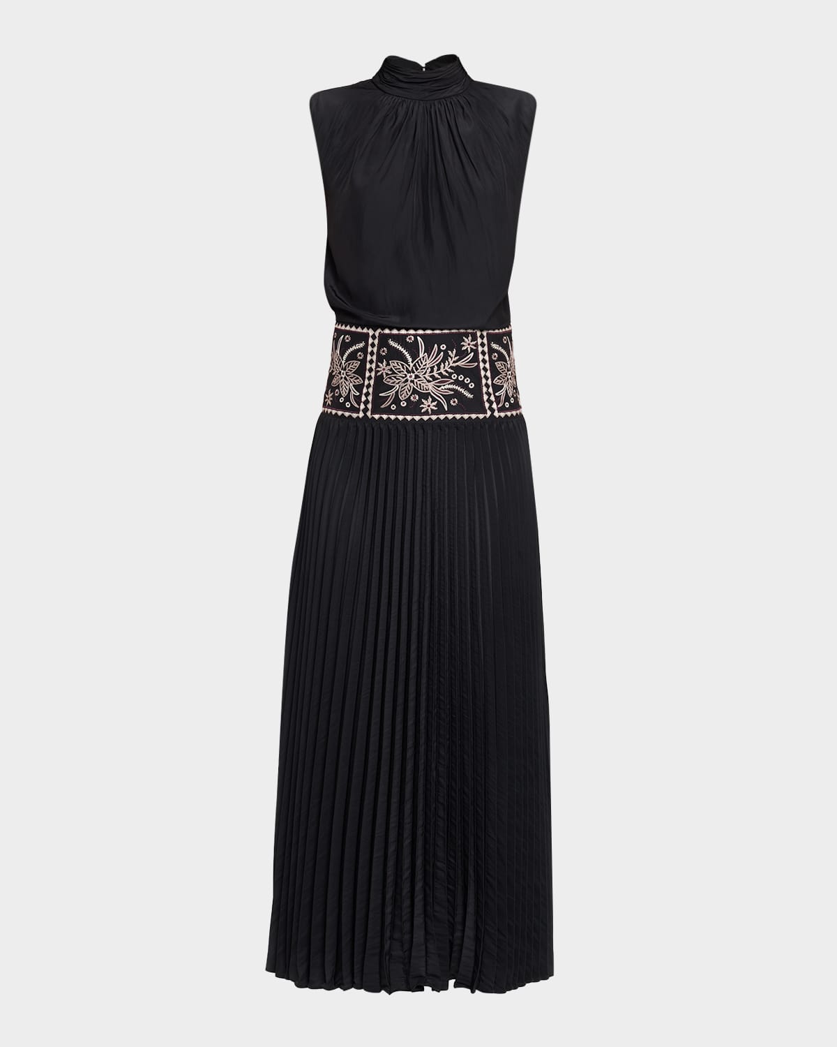 Ramy Brook - Kimberly Embroidered Pleated Midi Dress