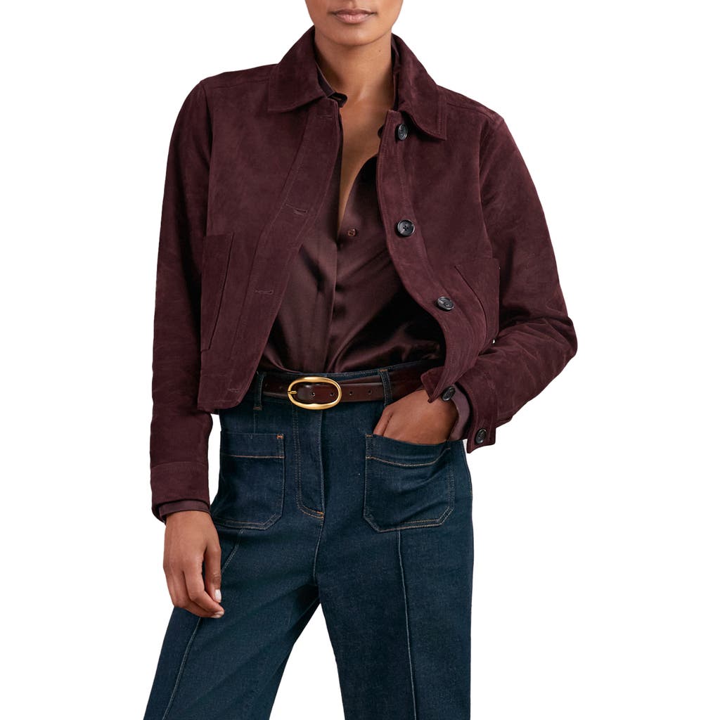 Reiss - Sonny Crop Faux Suede Jacket