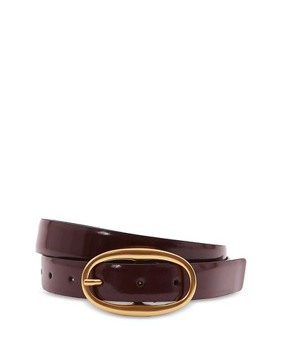 Reiss - Women's Drew Oval Buckle Patent Leather Belt