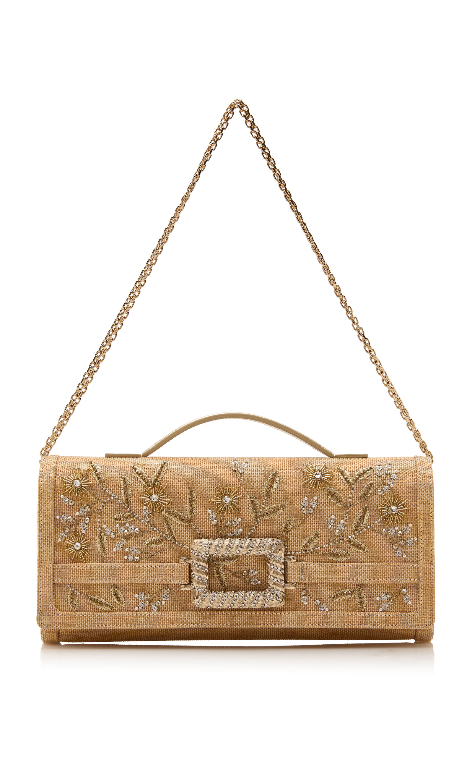 Roger Vivier - Belle Vivier Ramage Emb Clutch Neutral OS