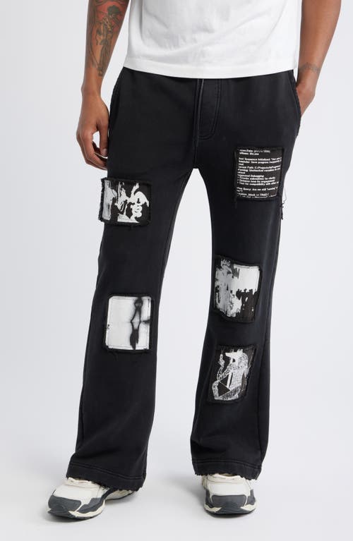 RtA - Griffin Vintage Black Wash Wide Leg Sweatpants