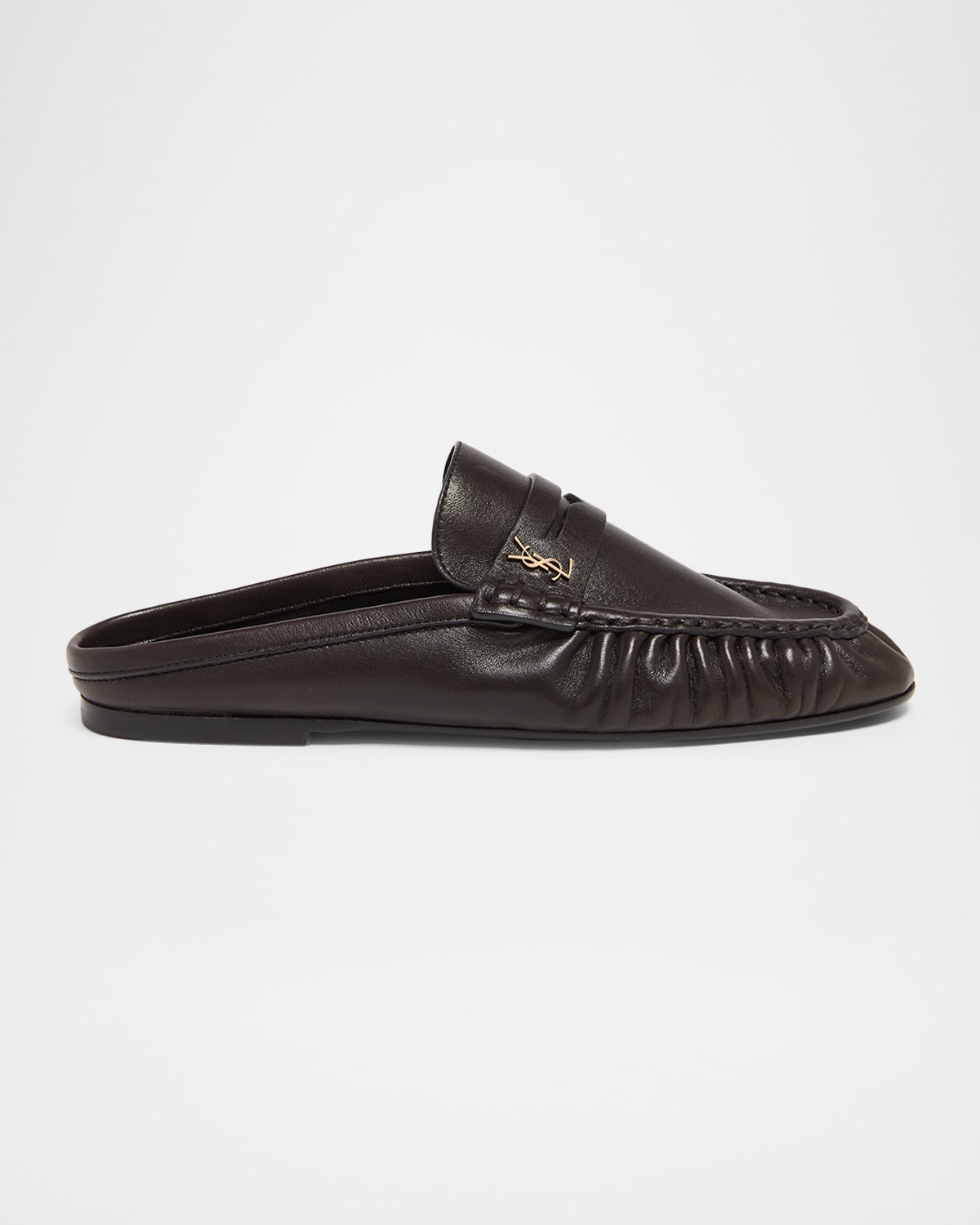 Saint Laurent - Le Loafer Leather Penny Loafer Mules