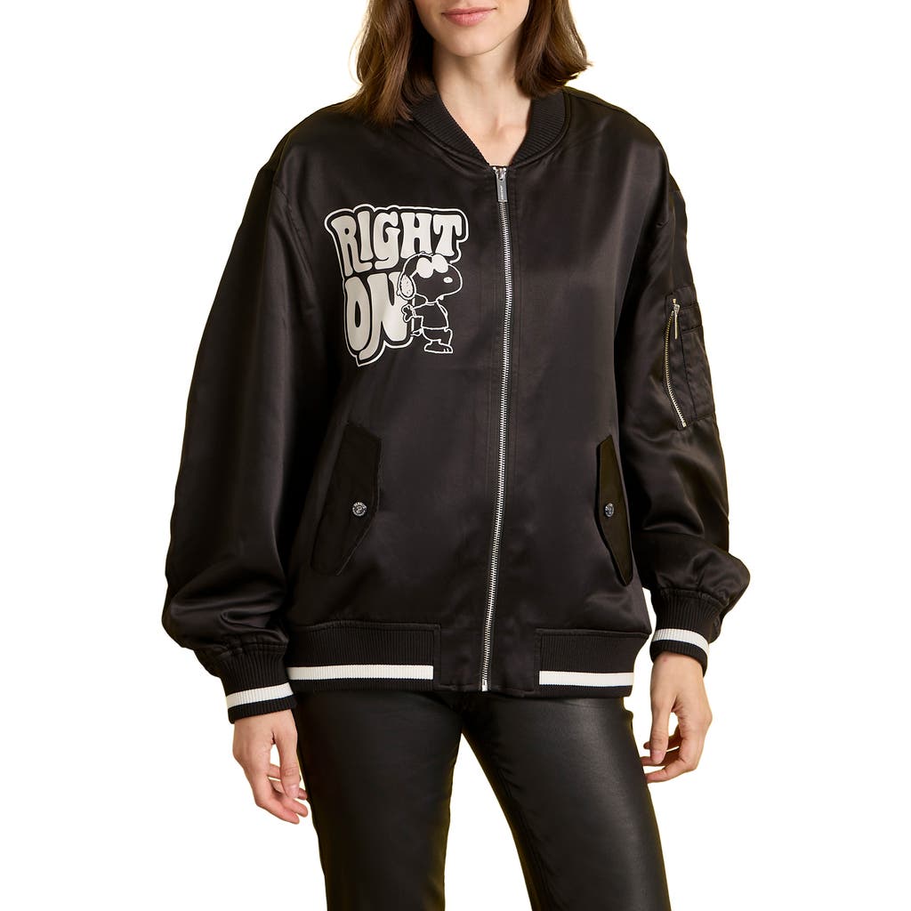Sanctuary - x Peanuts 75th Anniversary Right On Satin Bomber Jacket
