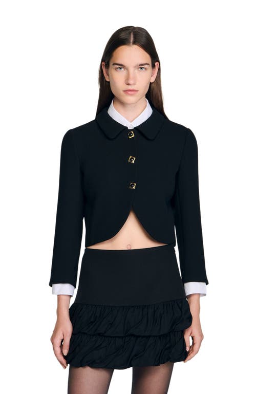 SANDRO - Cropped jacket with jewel buttons