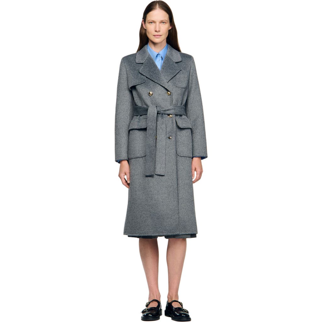 SANDRO - Double-faced check coat