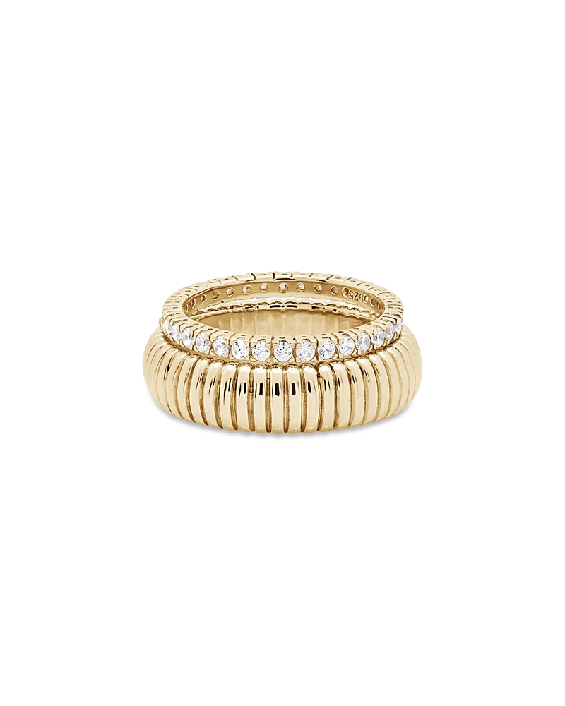 Shashi - Striated Pave Ring
