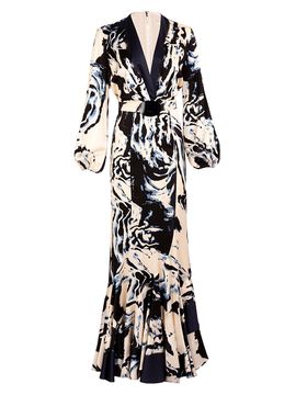 Silvia Tcherassi - Alana Fringe-Trim One-Shoulder Maxi Dress