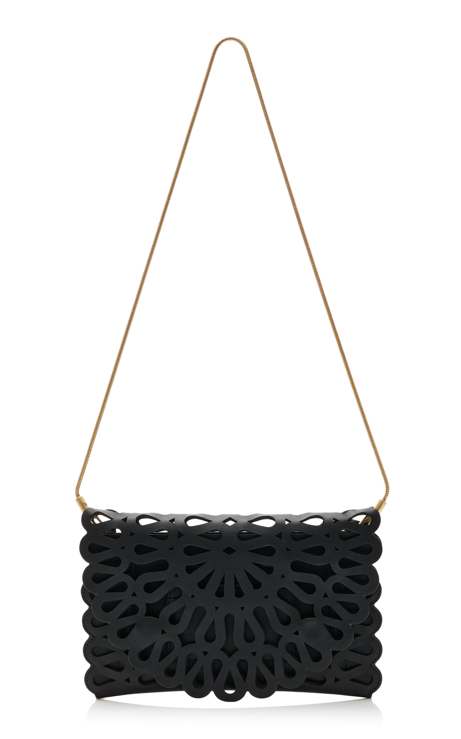SIMKHAI - McCall LaserCut Leather Clutch Black OS
