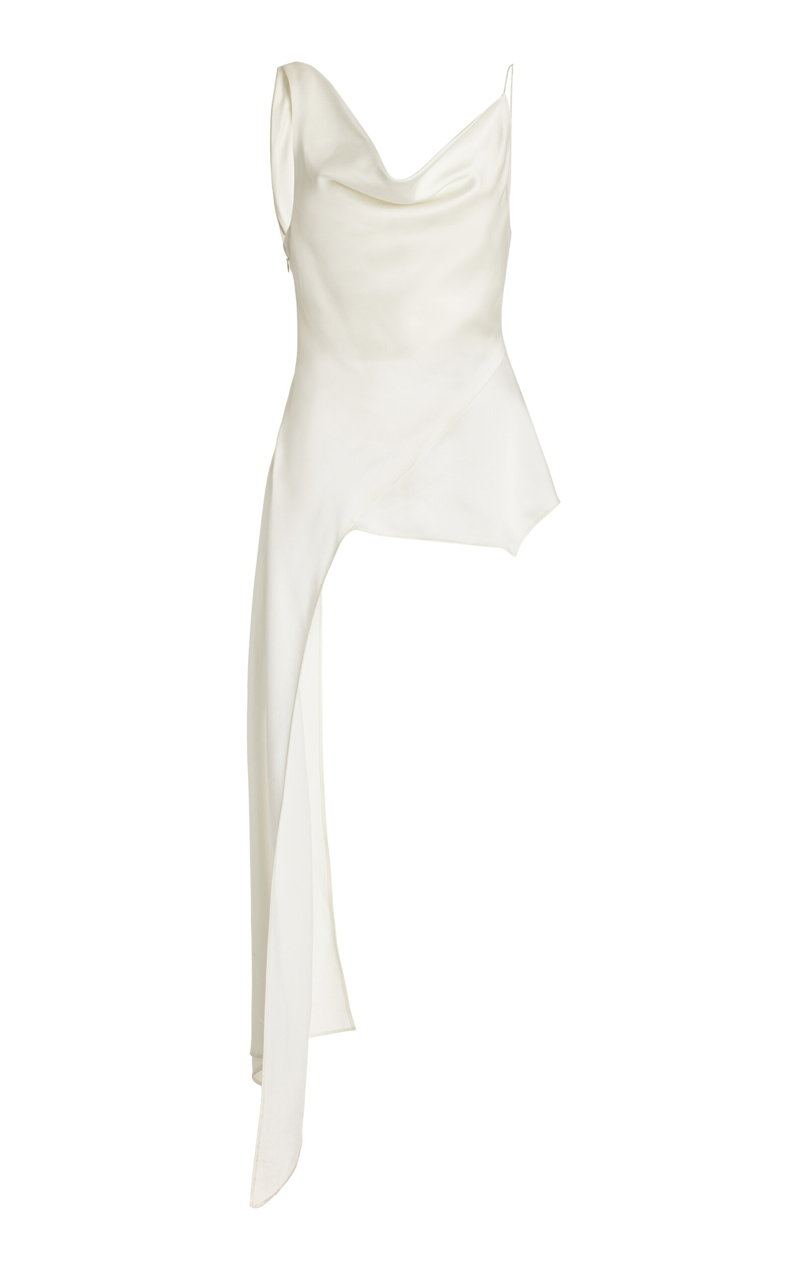 SIMKHAI - Ronnie Asymmetric Satin Top Ivory