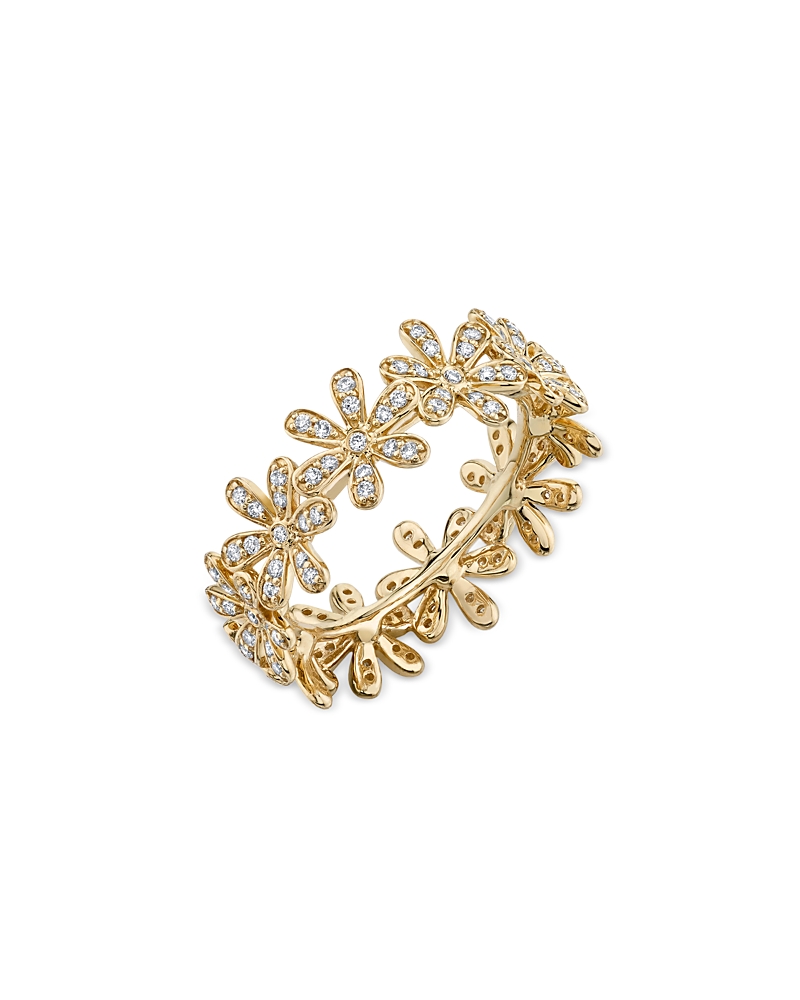 Sydney Evan - 14K Yellow Gold Diamond Daisy Chain Ring