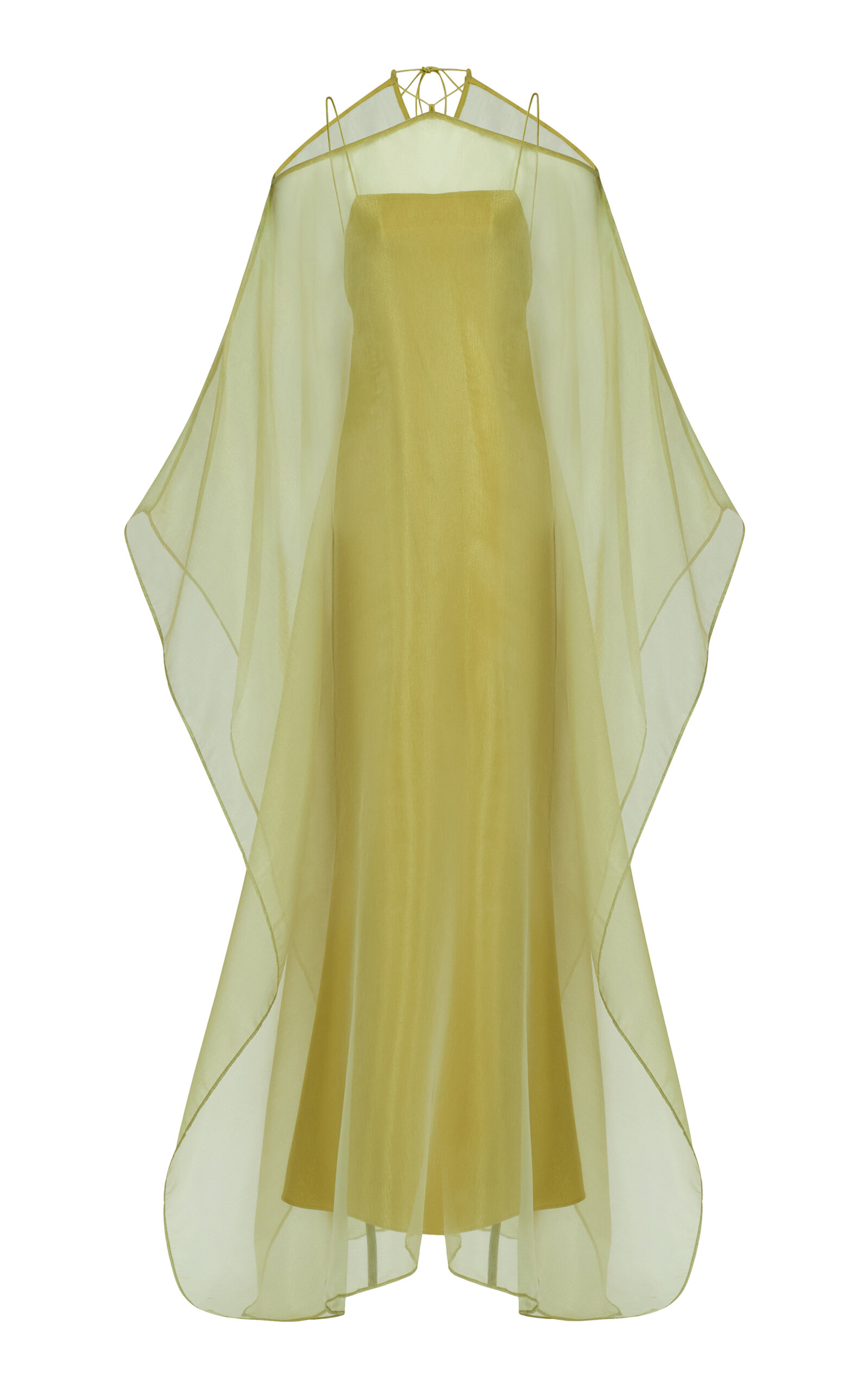 Taller Marmo - Barbara Sheer Poncho Maxi Slip Dress Gold IT 40