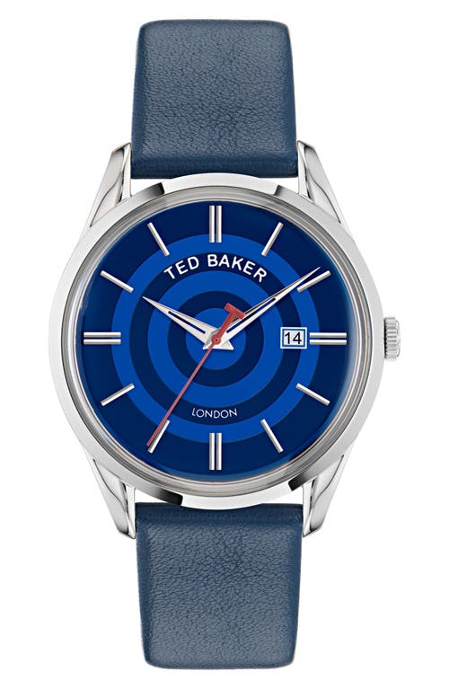 Ted Baker - Recycled Stainless Steel Leather Strap Watch