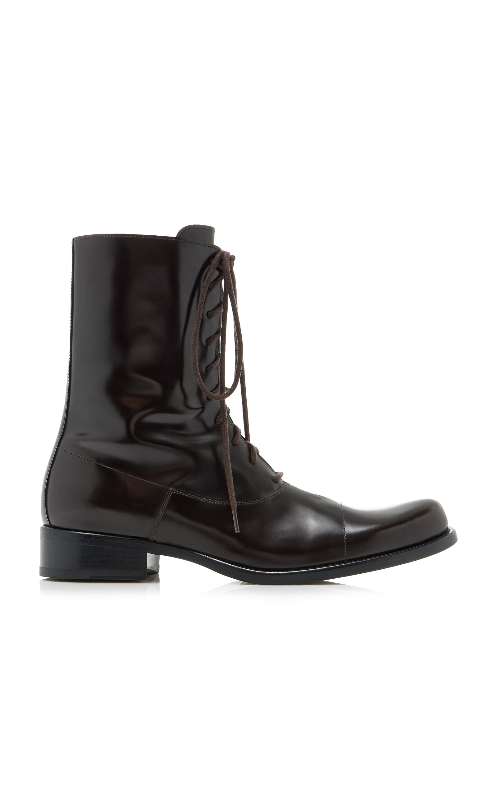 The Row - Kai LaceUp Leather Boots Brown IT 40