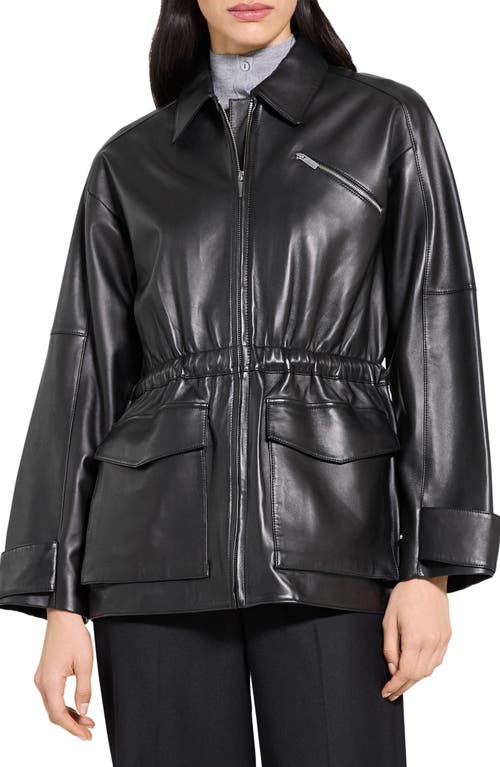 Theory - Cinch Waist Leather Jacket
