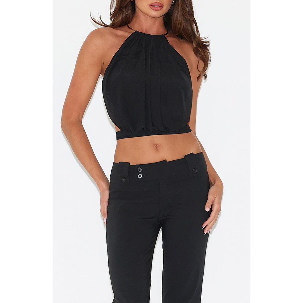 Tiger Mist - Evanna Cutout Halter Crop Top
