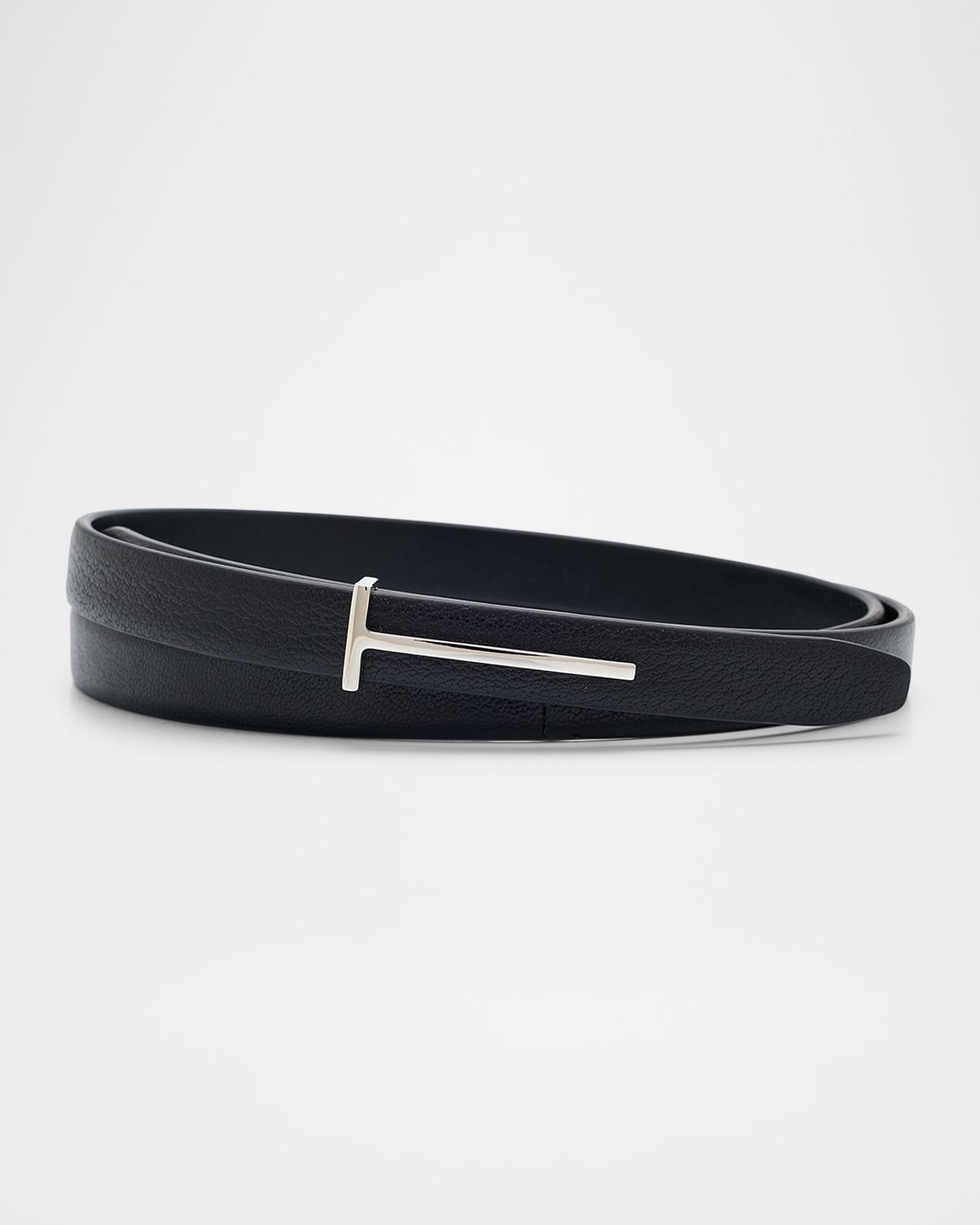 TOM FORD - Men's Grain Leather Slim T Belt