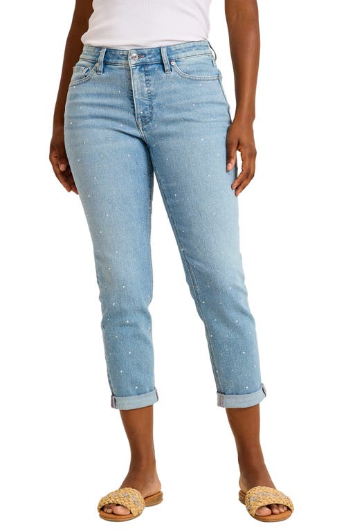 Tommy Bahama - Sparkle Rhinestone Cuffed Ankle Slim Boyfriend Jeans