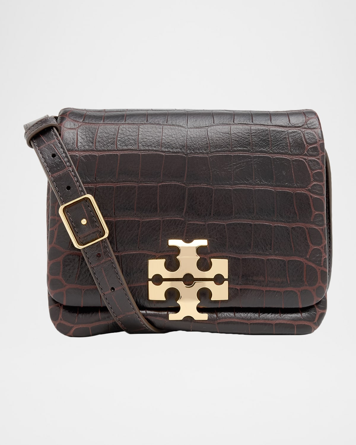 Tory Burch - Charlie Croc-Embossed Leather Shoulder Bag