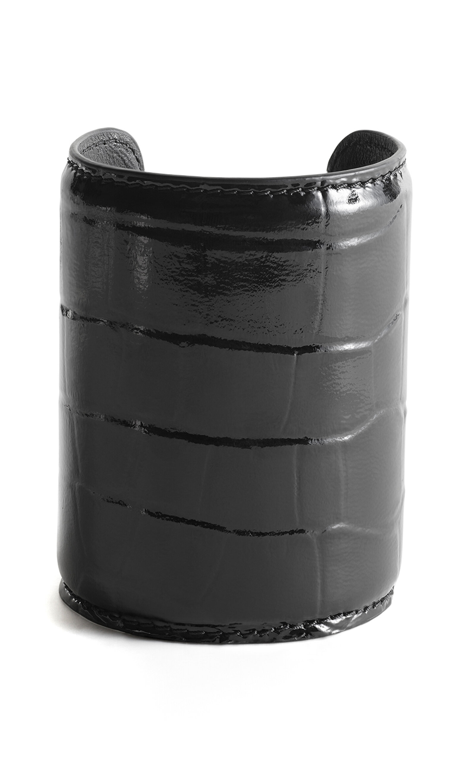 Toteme - Long CrocEmbossed Patent Leather Cuff Black M Gifts For Her