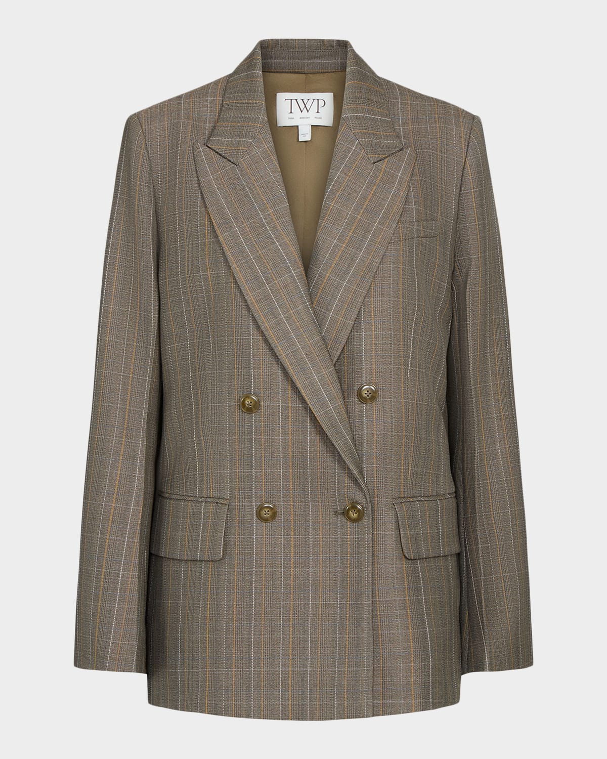 TWP - Harper Plaid Double-Breasted Blazer