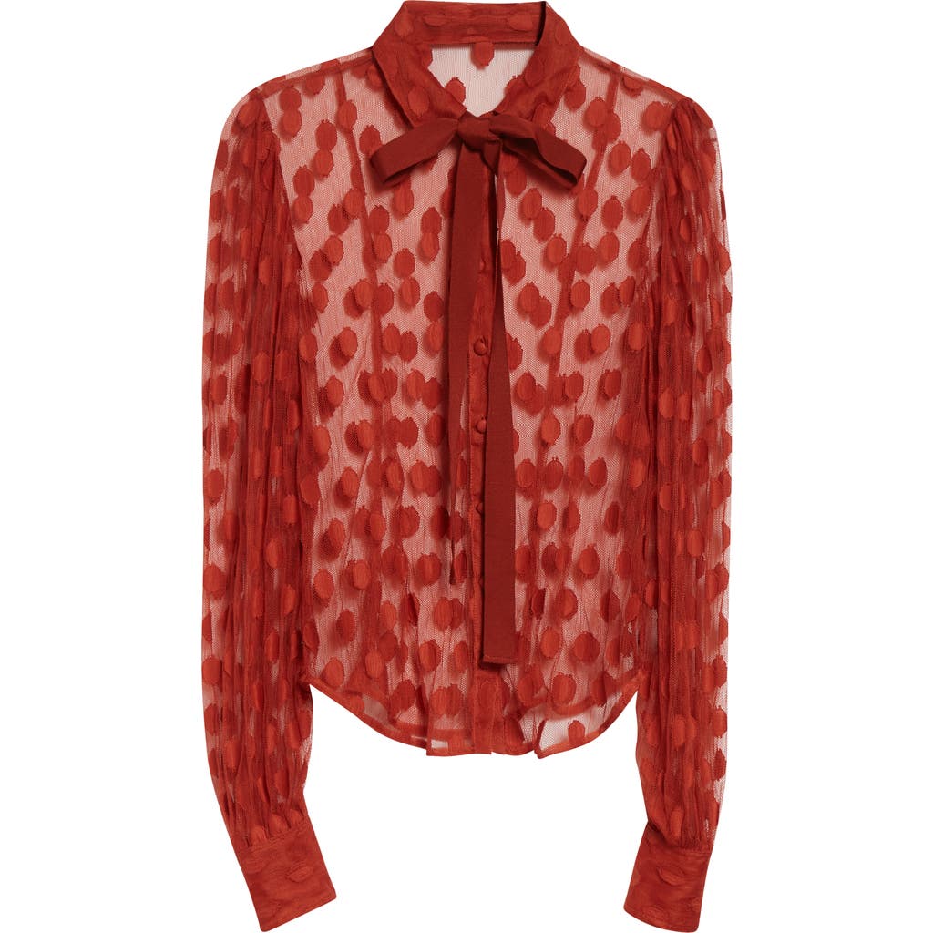 Ulla Johnson - Soraya Dot Sheer Mesh Button-Up Shirt
