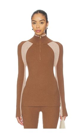 Varley - Kembria Mesh Stripe Half Zip Top