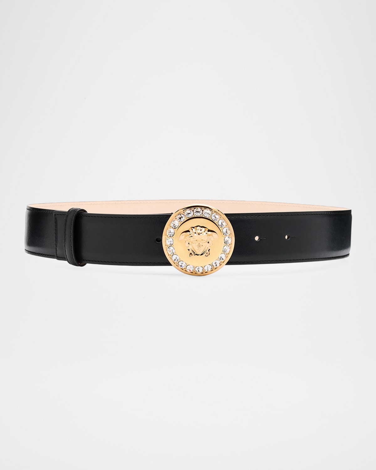 Versace - La Medusa Embellished Leather Belt