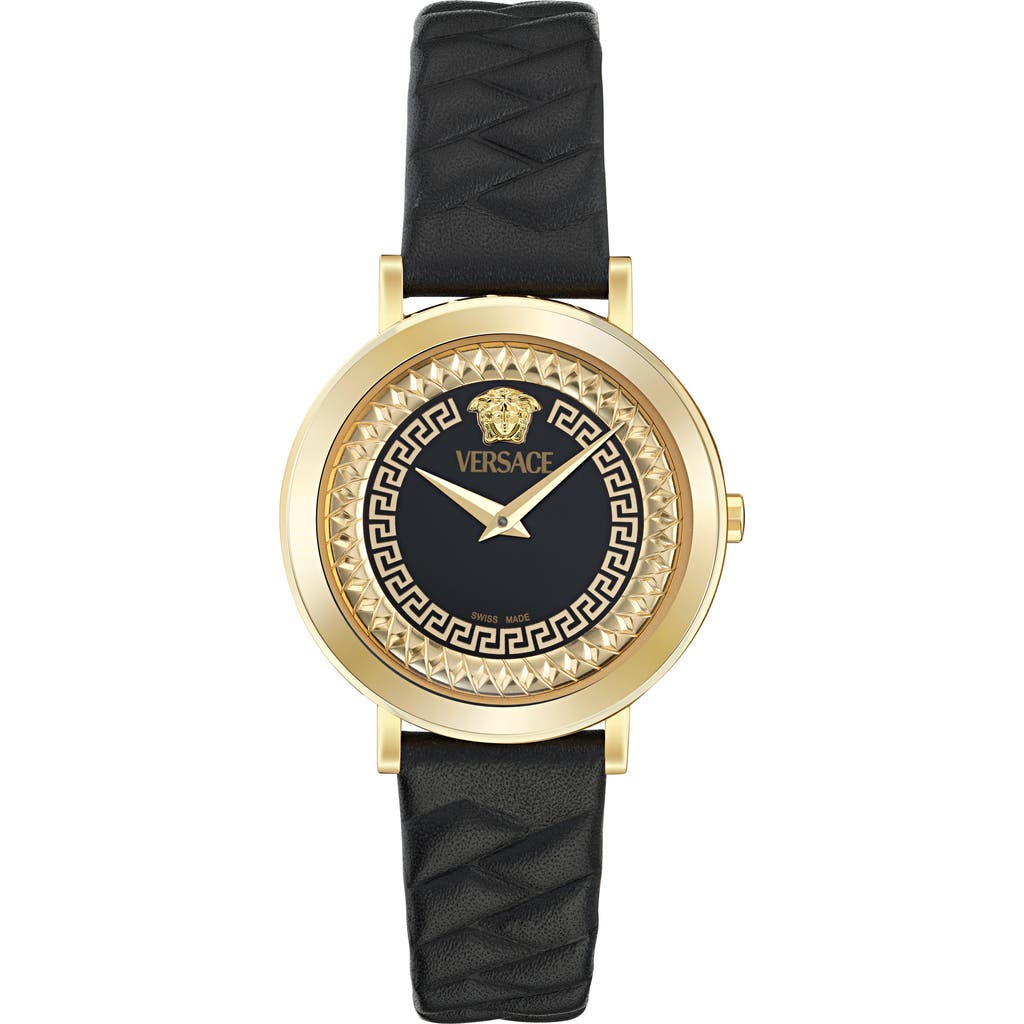 Versace - Delphinus Leather Strap Watch, 35mm