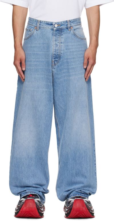 VETEMENTS - Blue Painted Anarchy Reworked Jeans