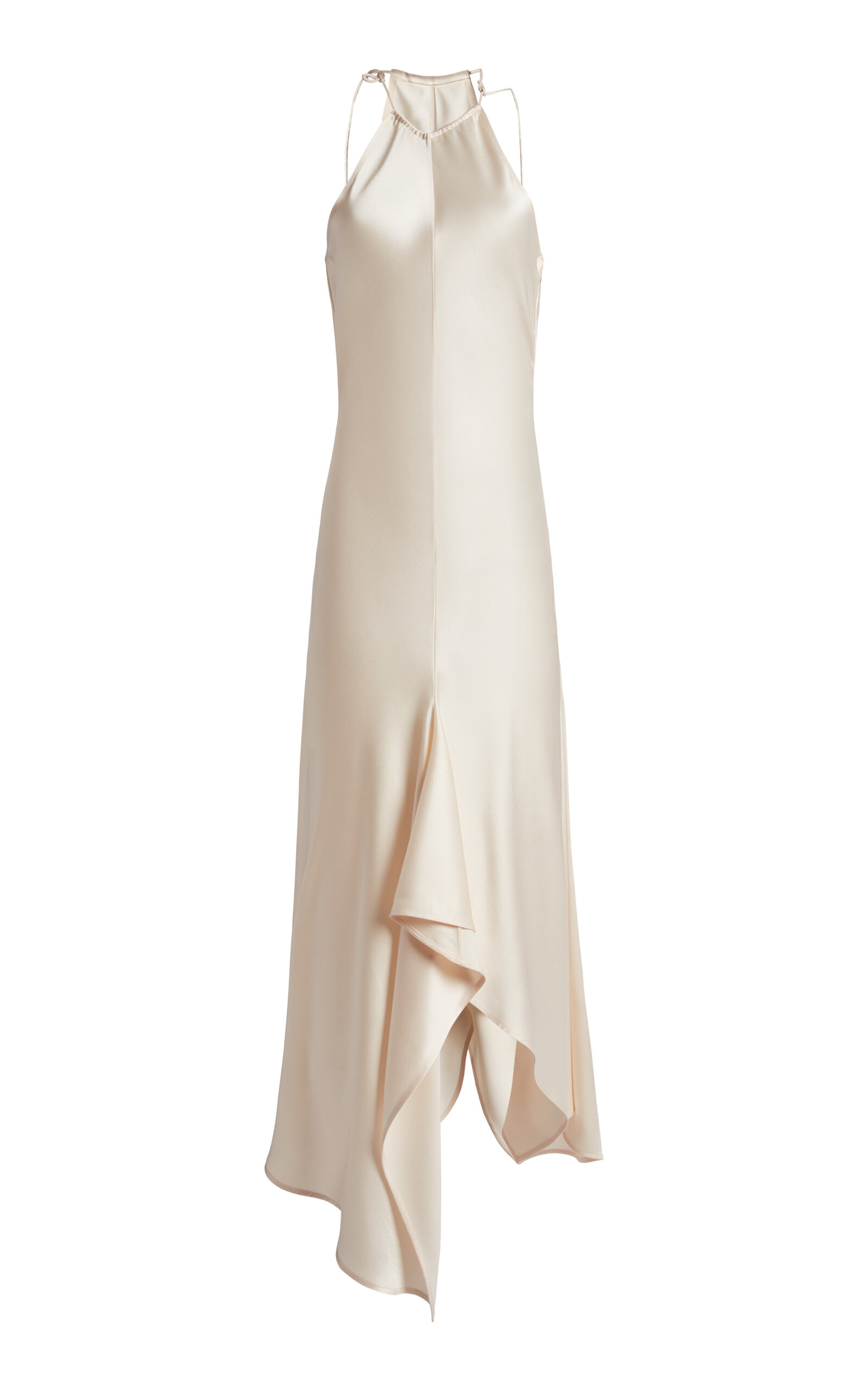 Victoria Beckham - Draped Satin Halter Midi Dress