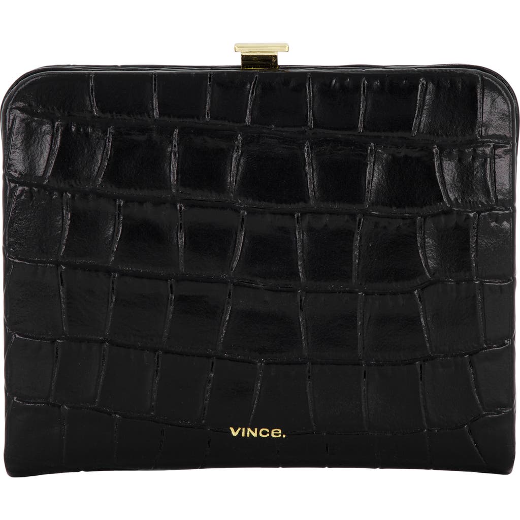 Vince - Croc Embossed Frame Wallet