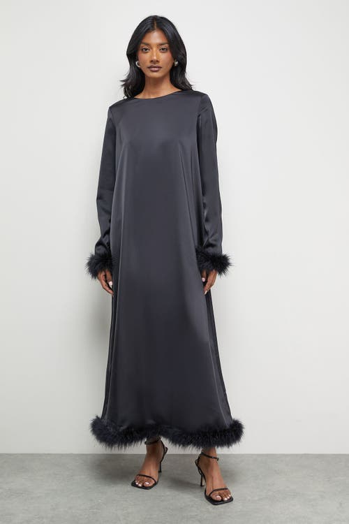 Warehouse - Feather High Neck Swing Midi Dress