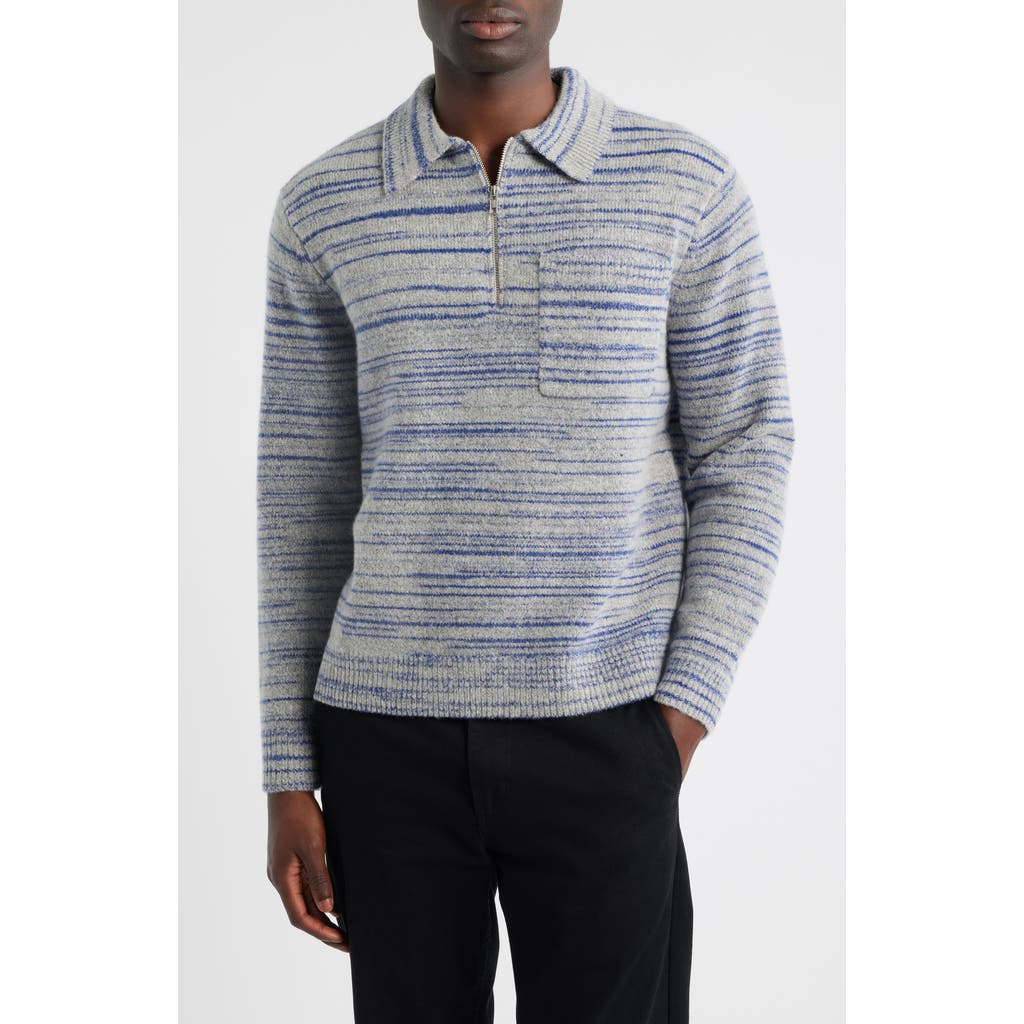 Wax London - Alpha Space Dye Quarter Zip Polo Sweater