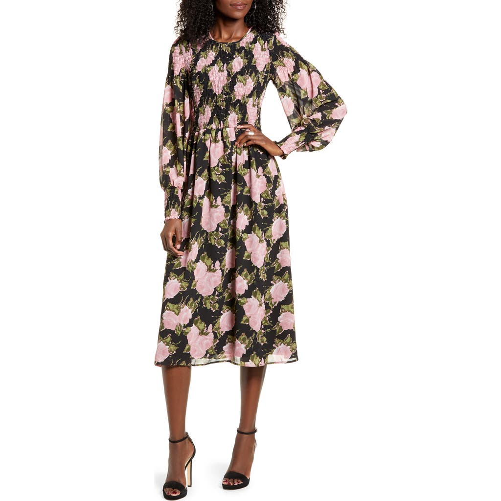 WAYF - Crush Smocked Midi Dress