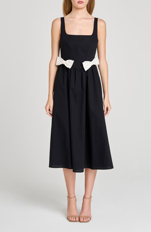 WAYF - Lizzy Bow Trim Midi Dress