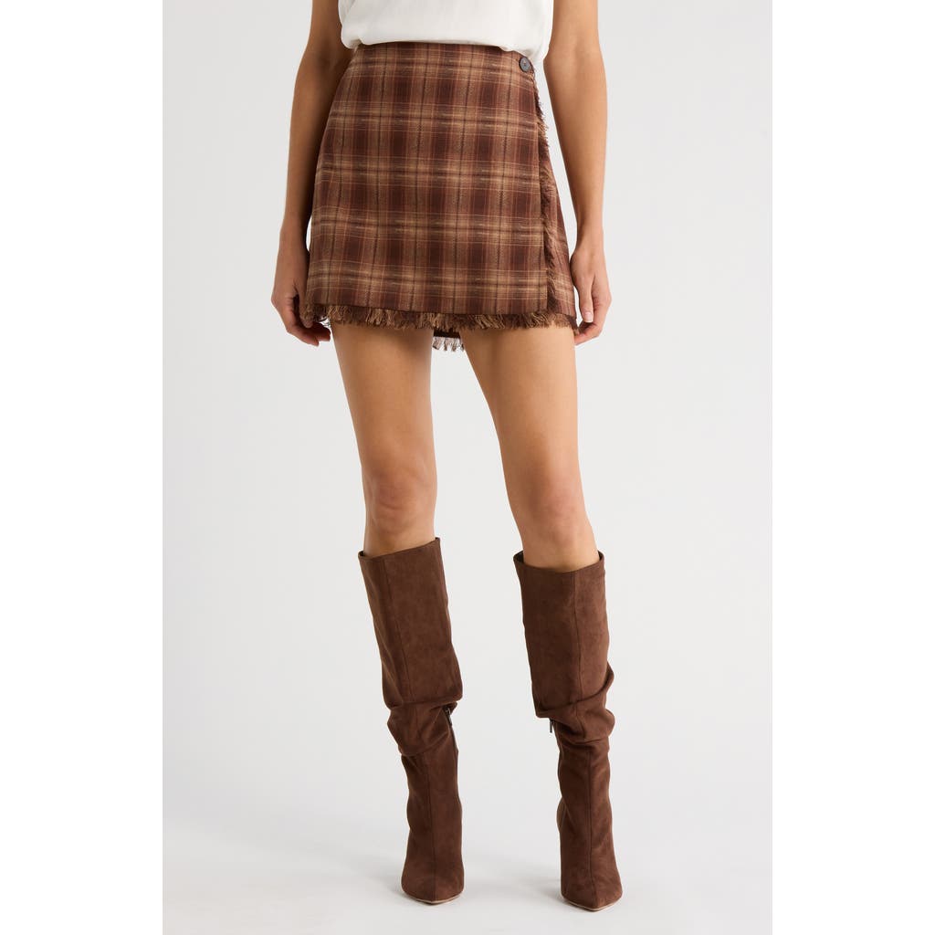 WAYF - x Sara Walker Emily Plaid Fray Miniskirt